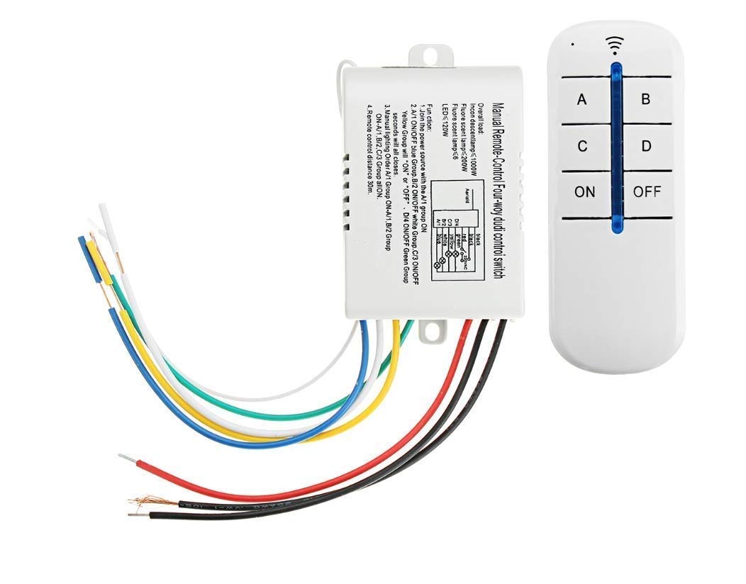 4 Way RF Remote Control Switch (Standard Size) – Weswitch